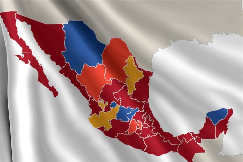 Crece la ola guinda, así luce el mapa político de México